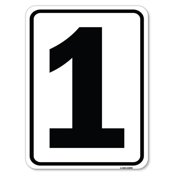 Signmission Sign with Number 1 Heavy-Gauge Aluminum Rust Proof Parking ...