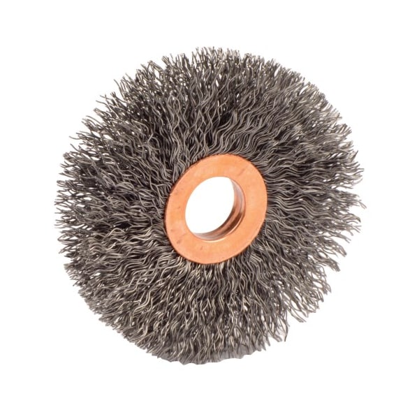 Weiler 3" Dia Crimped Wire Wheel, .014" Steel Fill, 5/8" Arbor Hole ...