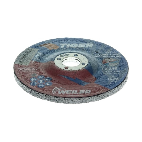 Weiler 4 in Dia, 1/4 in Thick, 5/8 in Arbor Hole Size, Aluminum Oxide ...