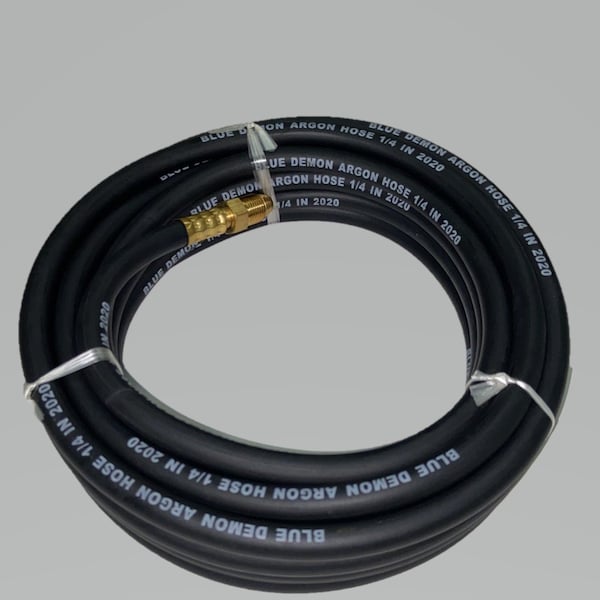 Blue Demon ARGON GAS WELDING HOSE, 1/4 IN X 25 FT, W/INERT GAS FITTING ...