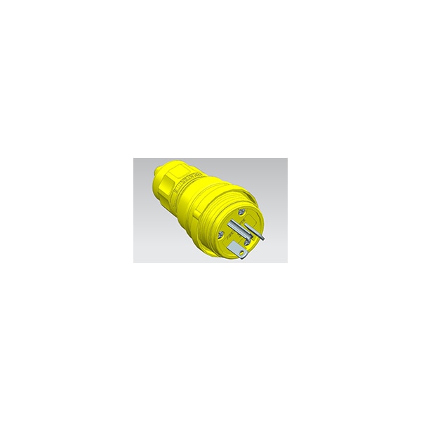 Woodhead Watertight Straight Blade Plug, 5-20P, 20 A, 125V AC, 2 Pole ...