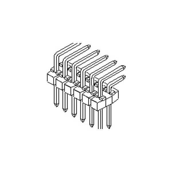 Molex Board Connector, 12 Contact(S), 2 Row(S), Male, Right Angle, 0.1 ...