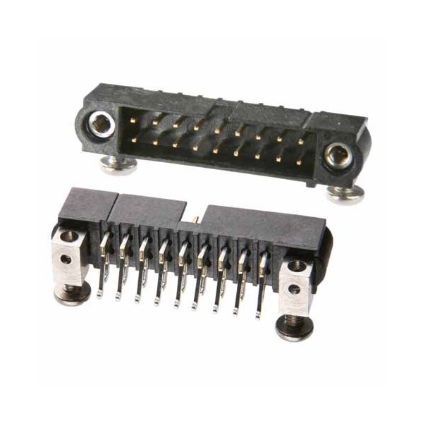Harwin Board Connector, 16 Contact(S), 2 Row(S), Male, Right Angle, 0. ...