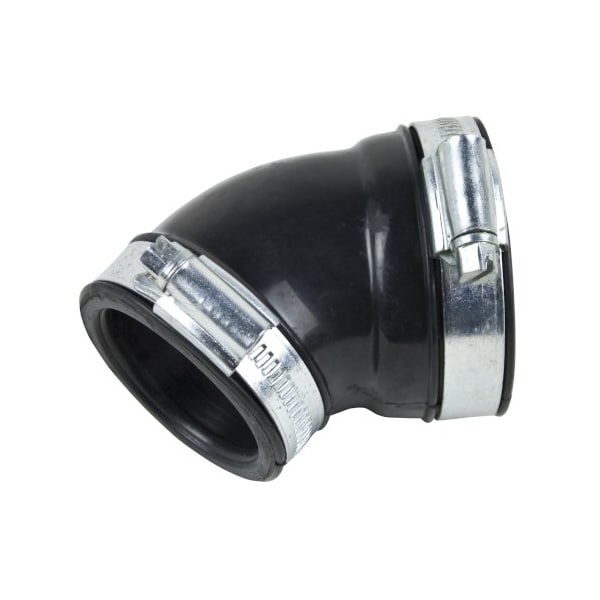 Warner 45 Degree Flexible Hopper Boot, with 2 clamps 10524 | Zoro