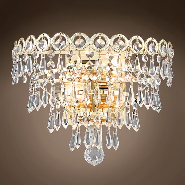 Joshua Marshal Empire 2 Light 12 Gold Wall Sconce w/Clear European ...