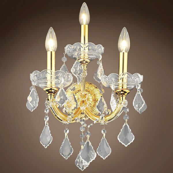 Joshua Marshal Maria Theresa 3 Light 12 Gold Wall Sconce With Asfour ...