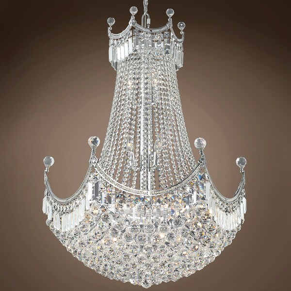 Joshua Marshal Royal Throne Design 24 Light 30 Chrome Chandelier With ...