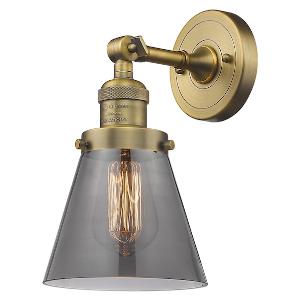 Innovations Lighting 1 Light Adjustable Small Cone 6In. Brushed Brass ...