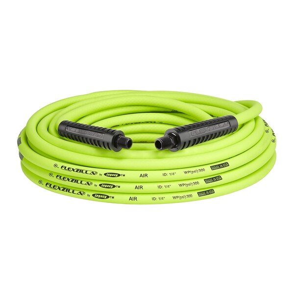 Flexzilla Air Hose, 1/4" x 50, 1/4" MNPT Fittings HFZ1450YW2-E | Zoro