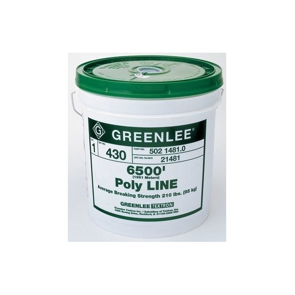Greenlee Textron Spiral Wrap Twine, Poly Line, Tracer, 6500' Length ...