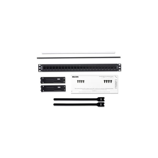 Belden CAT6+ KEYCONNECT PATCH PANEL, COUPLER 24-PORT 1U, BLACK, PRE ...