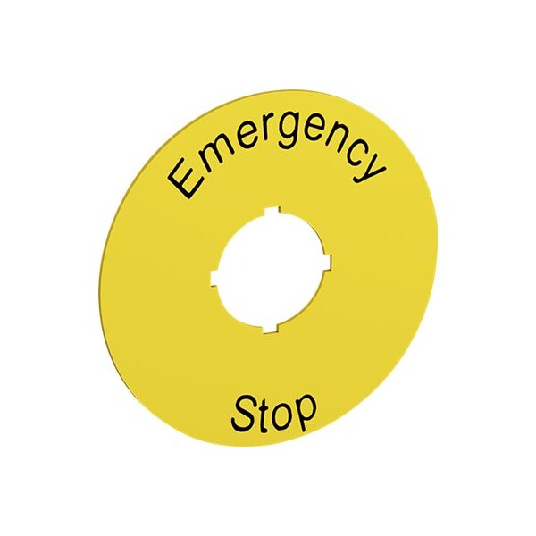 Abb E-STOP LEGEND PLATE, EMERGENCY, STOP, SK615546-2 | Zoro