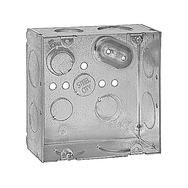 Abb Electrical Box, 42 cu. in., Square Box Type, Steel 72171 3/4 1 | Zoro