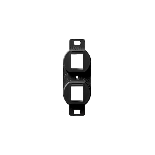 Hubbell Premise Wiring 2-PORT FACEPLATE, 106 TYPE FRAME, BLACK BR106B ...