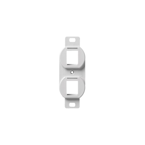 Hubbell Premise Wiring 2-PORT FACEPLATE, 106 TYPE FRAME, WHITE BR106W ...