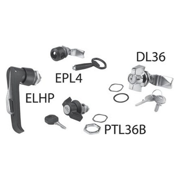 Nvent Hoffman LOCKING WING NUT WITH 2 KEYS, SILVER FINISH, DL36 | Zoro