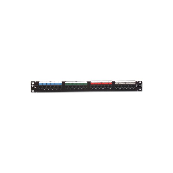 Siemon 24-PORT PANEL 110-MOD 8W8P, T568A/B CAT5E HD5 SERIES, BLACK 1U ...