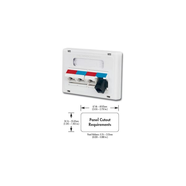 Siemon 4-PORT MODULAR FURN UNLOADED, MAX MODULAR ADAPTER, LT GREY ...