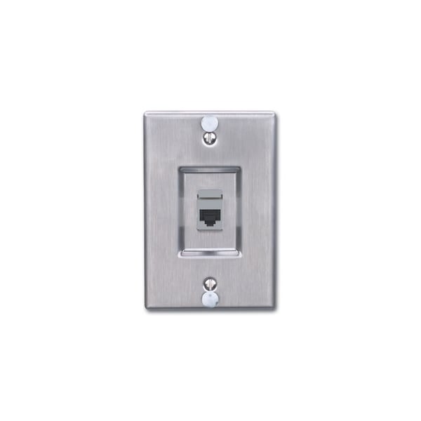 Siemon 1-PORT SINGLE GANG FACEPLATE, STAINLESS STEEL, FLUSH MOUNT, CAT6 ...