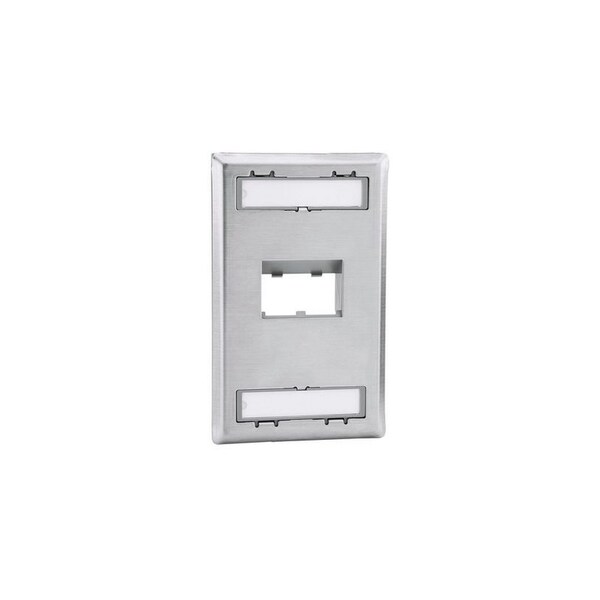 Panduit FACEPLATE, 2 PORT, SINGLE, GANG SLOPED RECESSED, STAINLESS ...