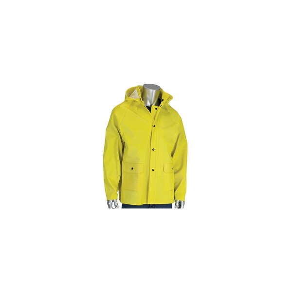 Pip RAIN JACKET .65 RIBBED PVC/POLY, REMOVABLE HOOD, YELLOW, PK 10 201 ...