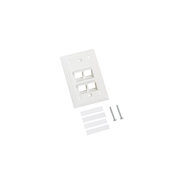 Commscope ANGLED FLUSH MOUNTED FACEPLATE, WHITE, 107713604 M14AS-262 | Zoro