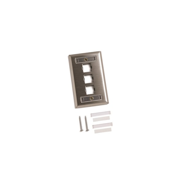 Commscope 3-PORT FLUSH MT UNLOADED, SGL GANG M-SERIES ST. STEEL M13SP-L ...