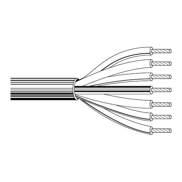 Belden Multi-Conductor Cable, AWM, 20 AWG, 12 C, Chrome, PVC, Stranded ...