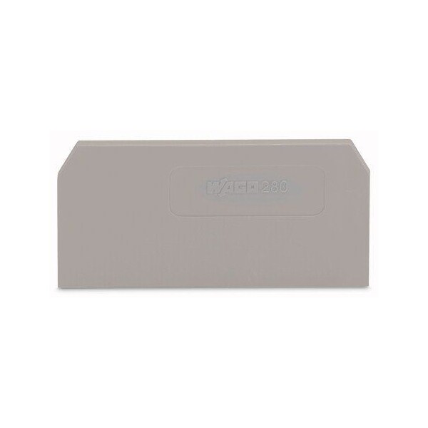 Wago TERMINAL BLOCK END COVER, SPRING CLAMP 5 MM, GRAY 280-308 | Zoro