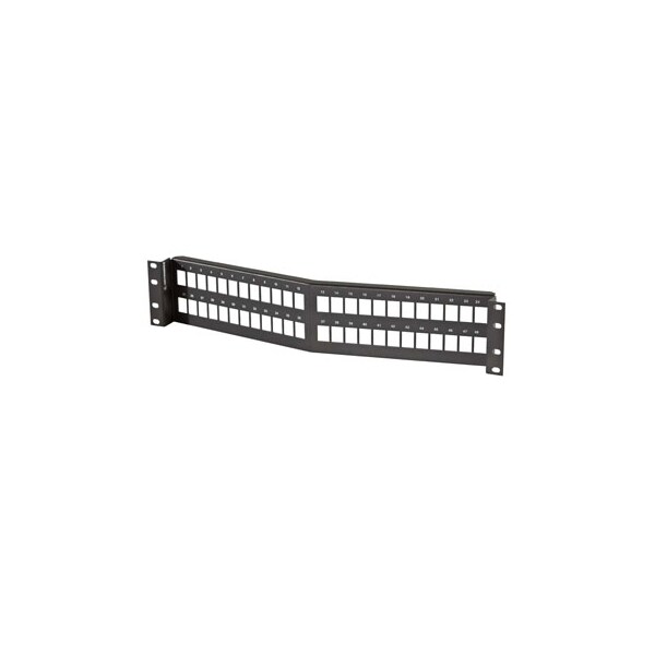 Ortronics 48 PORT PATCH PANEL ANGLED, UNLOADED 2U, BLACK SPAKSU48 | Zoro