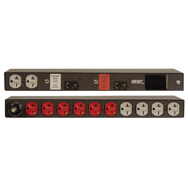 Geist 12-OUTLET 19" RKMT POWER STRIP, 30AMP 250 V, TWIST LOCK PLUG ...