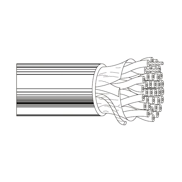 Belden Multi-Conductor Cable, AWM, 24 AWG, 6 C, Chrome, PVC, Stranded ...