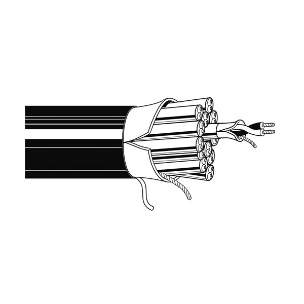 Belden Multi-Conductor Cable, TNC, 24 AWG, 16 C, Matte Black, PVC ...