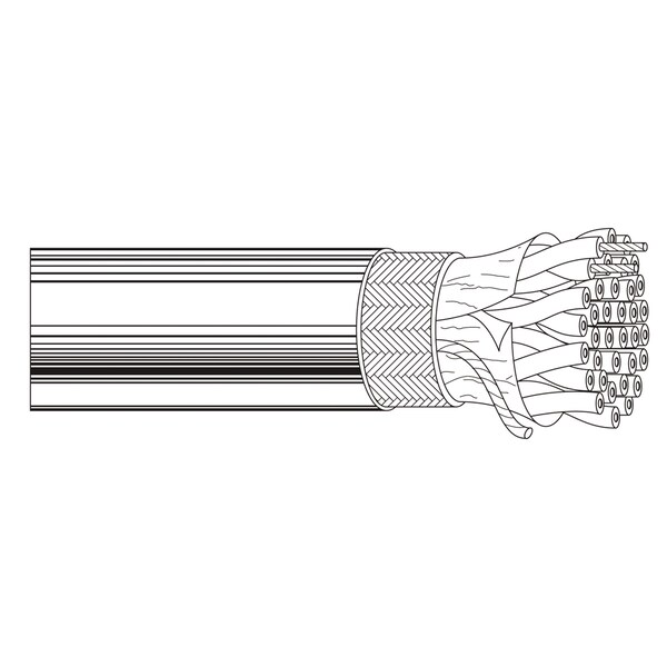 Belden Multi-Conductor Cable, AWM, 24 AWG, 36 C, Chrome, PVC, Stranded ...