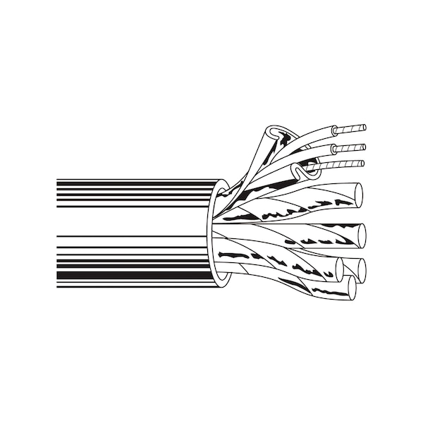 Belden Multi-Conductor Cable, AWM, 22 AWG, 6 C, Chrome, PVC, Stranded ...