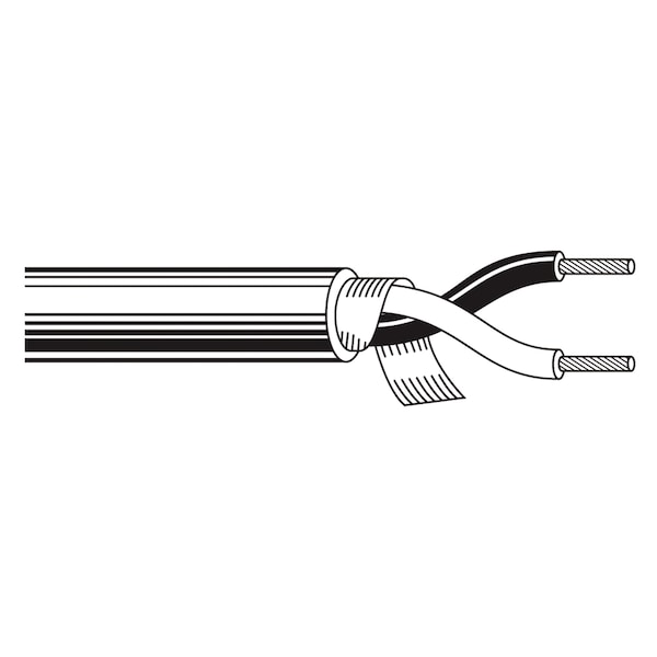 Belden Multi-Conductor Cable, TNC, 16 AWG, 2 C, Chrome, PVC, Stranded ...