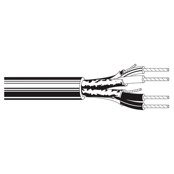 Belden Multi-Conductor Cable, AWM, 20 AWG, 4 C, Chrome, PVC, Stranded ...