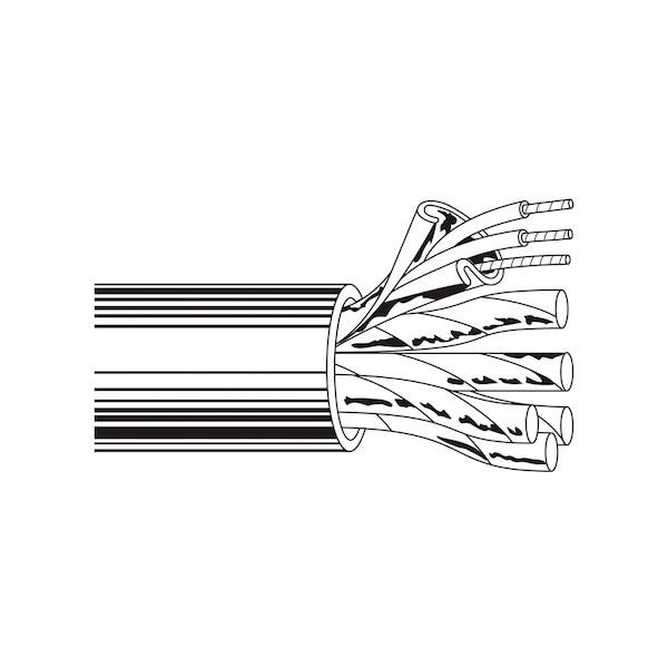 Belden Multi-Conductor Cable, 24 AWG, 18 C, Chrome, PVC, Stranded, 30V ...