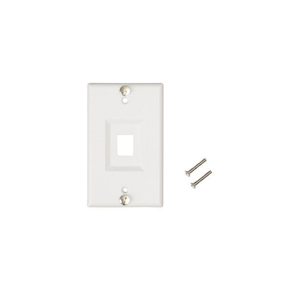 Belden 1 PORT KEYSTONE, WALL FACEPLATE, PLASTIC ELEC. WHITE AX102902 | Zoro