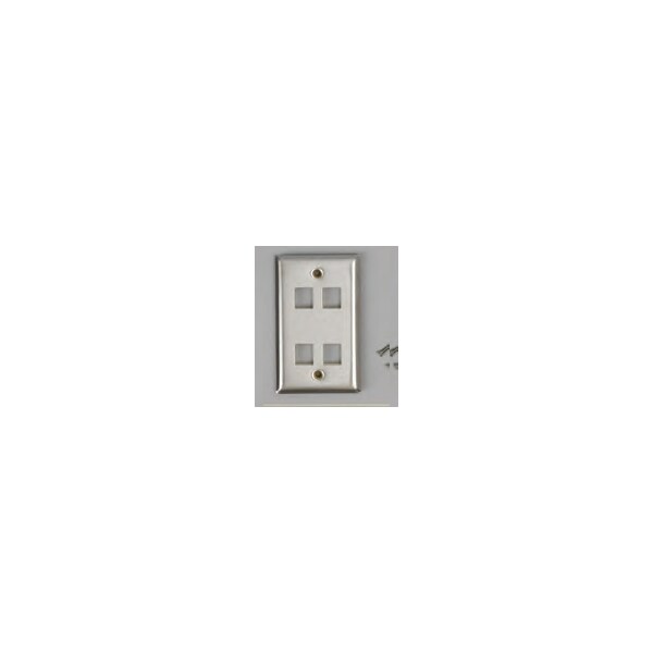 Belden 2-PORT KEYCONNECT FACEPLATE, W/ID WINDOWS, STAINLESS STEEL ...