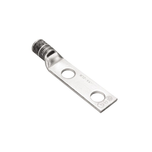 Burndy Two-Hole Compression Lug, 6 AWG Max, 1/4 in Stud, Short Barrel ...