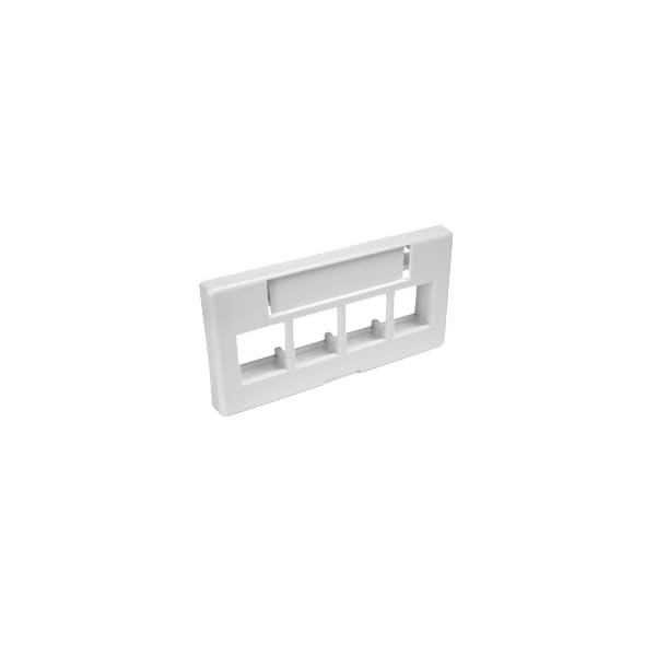 Leviton Standard Modular Furn, Faceplate 4 Port White 49910-SW4 | Zoro