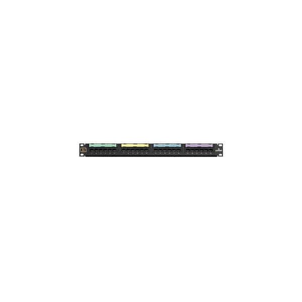 Leviton 24-Port Panel Mod-Telco 2W8P, Voice-Grade, Black 1U 49012-J24 ...