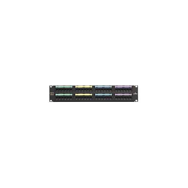 Leviton 48-Port Panel Mod-Telco 2W8P, Voice-Grade, Black 2U 49012-J48 ...