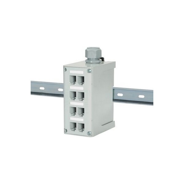 Panduit 8-PORT DIN RAIL FIBRE OPTIC, ENCLOSURE GRAY ROHS COMPL, FDME8RG ...