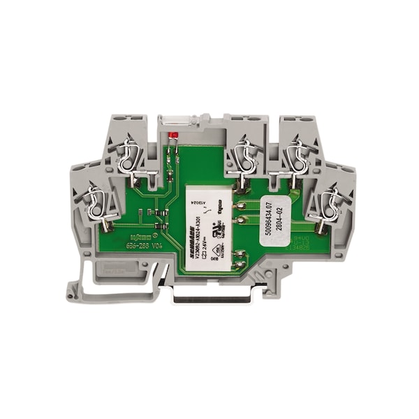 Wago TERMINAL BLOCK RELAY NO/NC, SPRING 24VDC 5AMP 28-14AWG, GRAY 859 ...