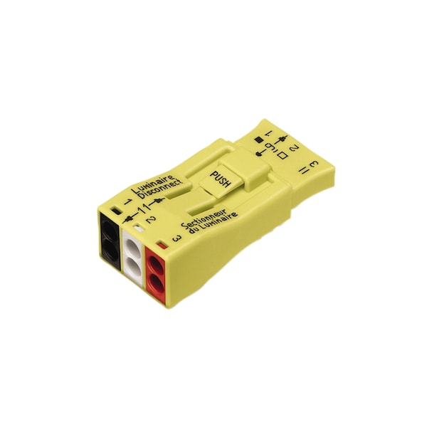 Wago 3 POLE BALLAST CONNECTOR YEL, 18-12 AWG SOL COPPER, 16-12 AWG STR ...