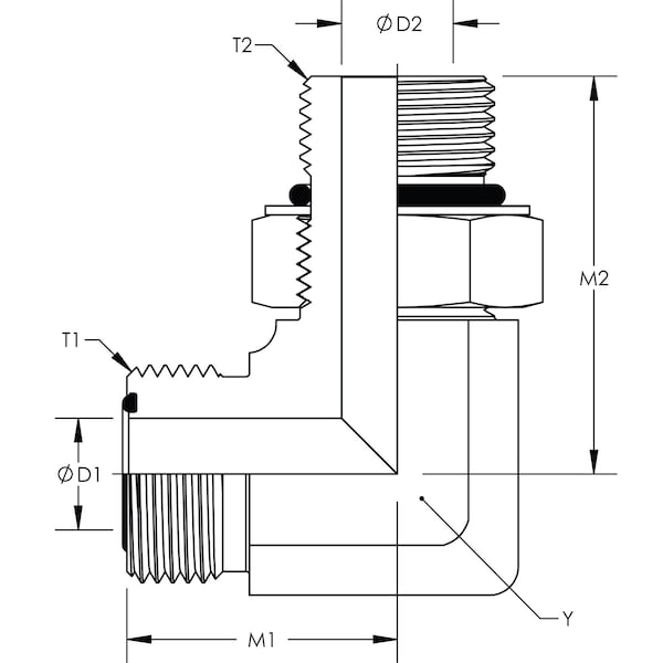 World Wide Fittings ORFS to Adjustable O-Ring 90 Deg. Elbow Stainless ...