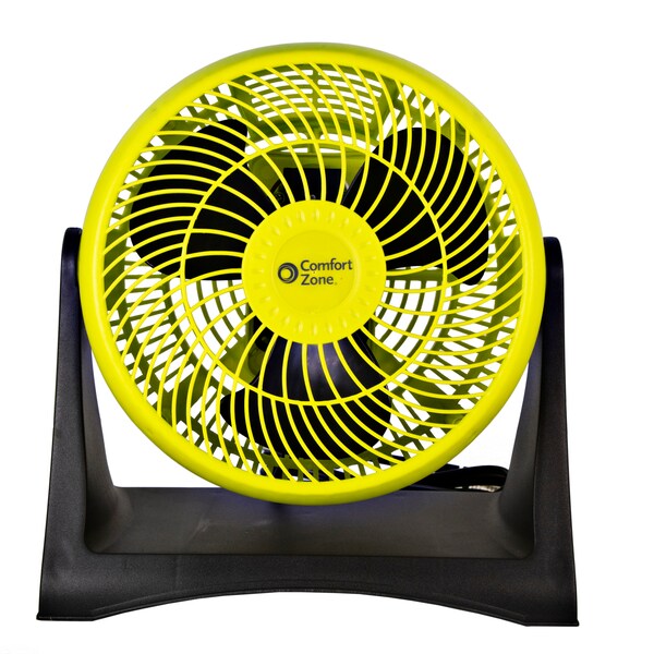 Comfort Zone 8 in. 3-Speed Turbo Desk Fan with Adjustable Head in Lime ...