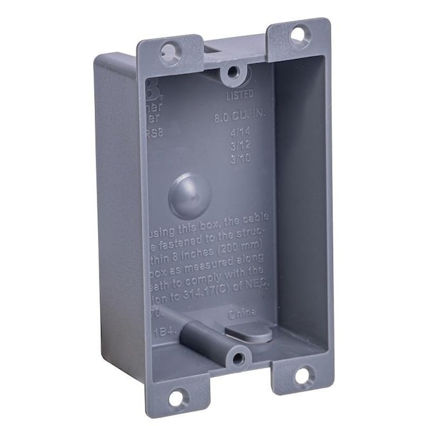 Gardner Bender SwitchOutlet Box, Shallow Outlet, 1Gang, PVC, Gray ...